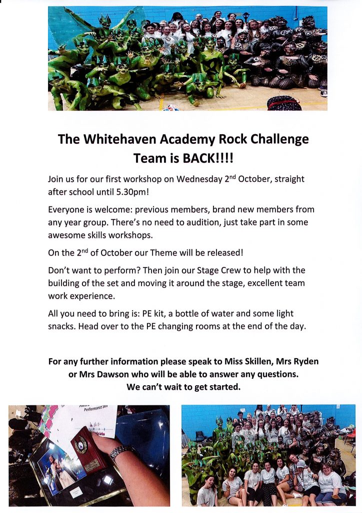 Rock Challenge is back! – The Whitehaven Academy